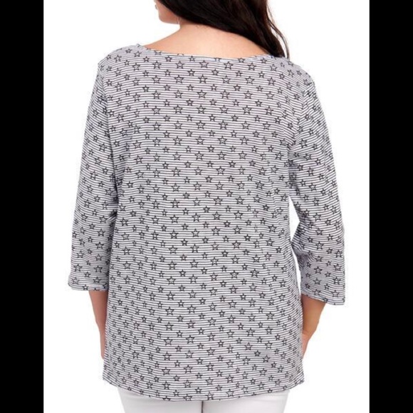 Onque Woman | Tops | Womens Plus Size Stars And Stripes Zipper Hem Top ...